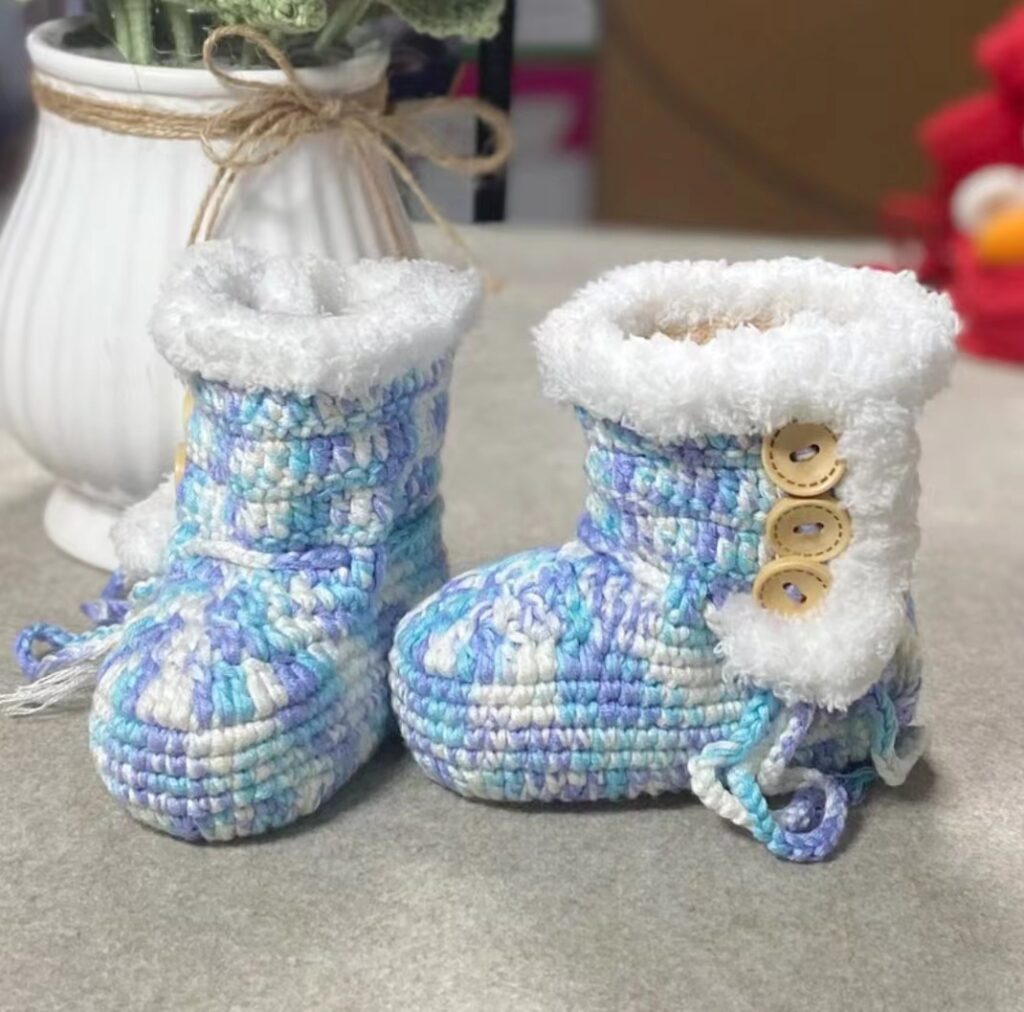 Fluffy Baby Booties Handmade Cozy Crochet Baby Shoes - China Crochet ...