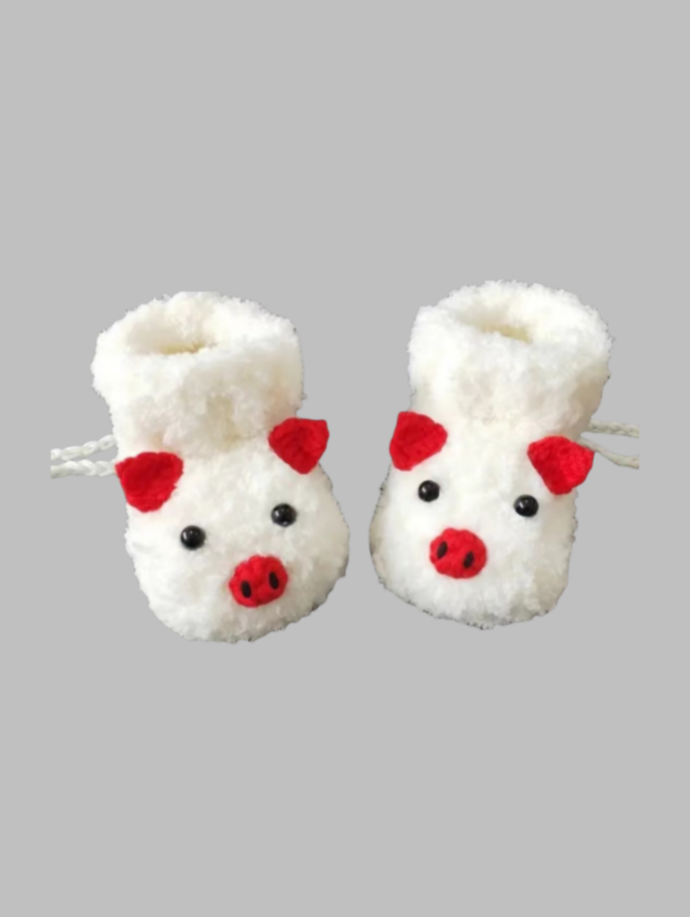 Knit Baby Booties Chunky Yarn Pig Crochet Baby Shoes - China Crochet ...